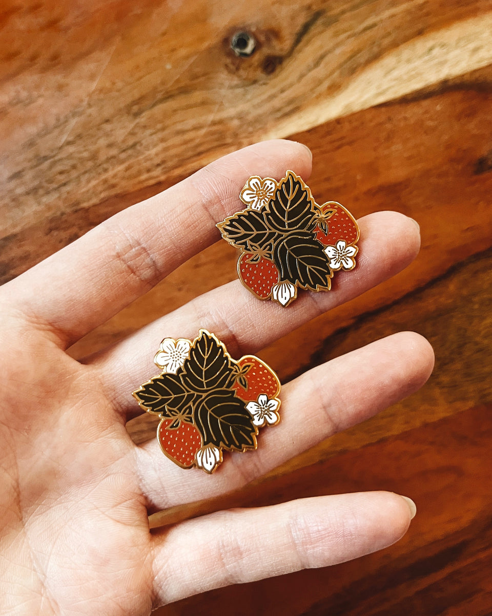 Strawberry Bundle Enamel Pin – Flora West Design