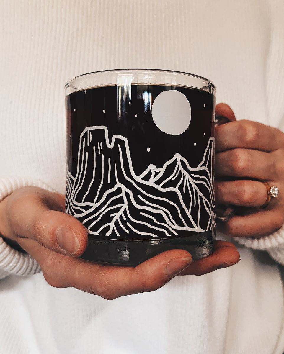 Mountain Range Glass Mug 13 oz – Flora West Design