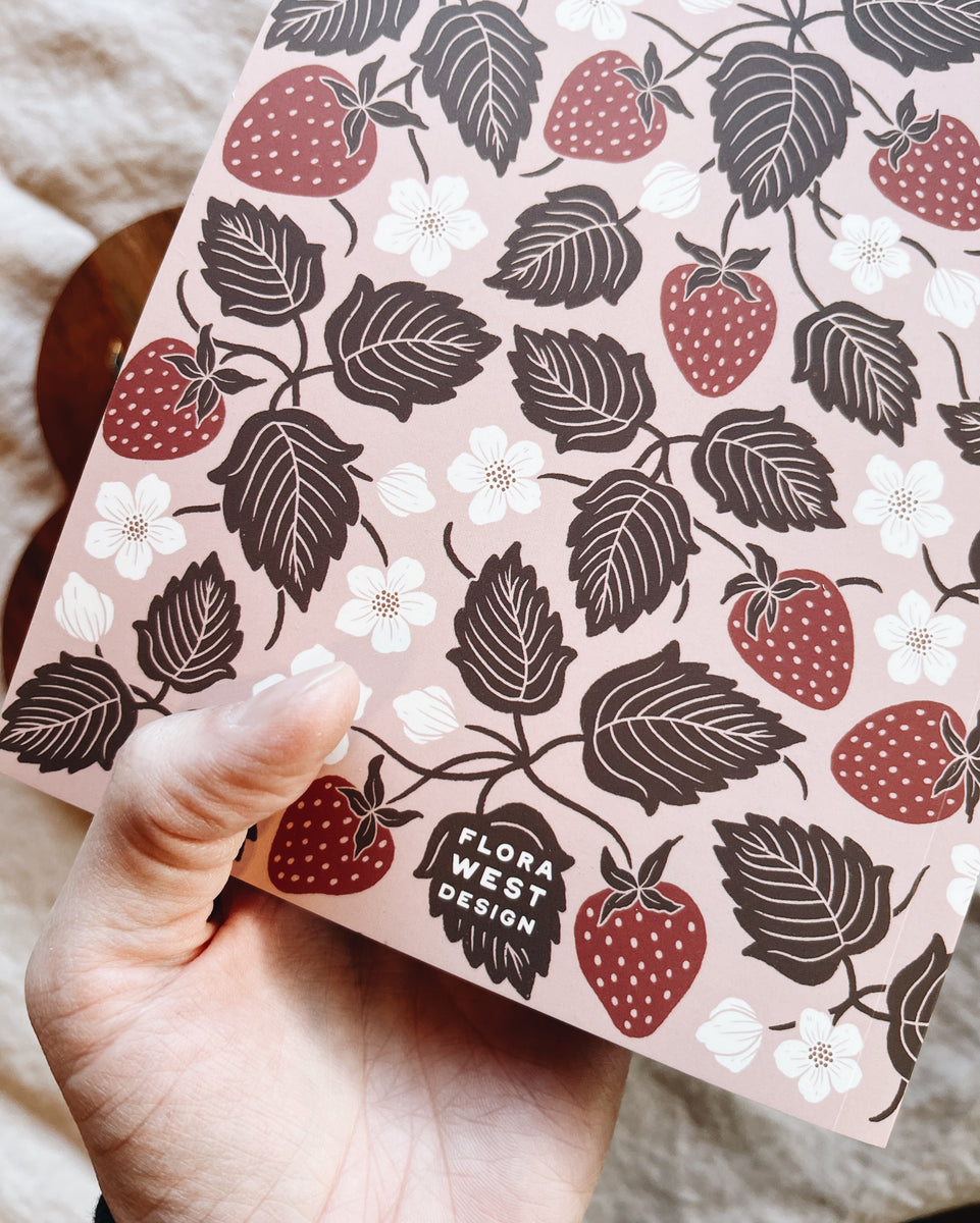 Strawberry Patch Notebook A5 – Flora West Design