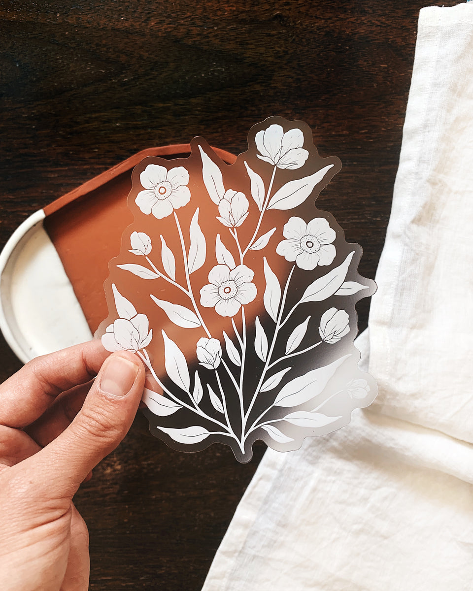 Floral Brush Sticker – Flora West Design